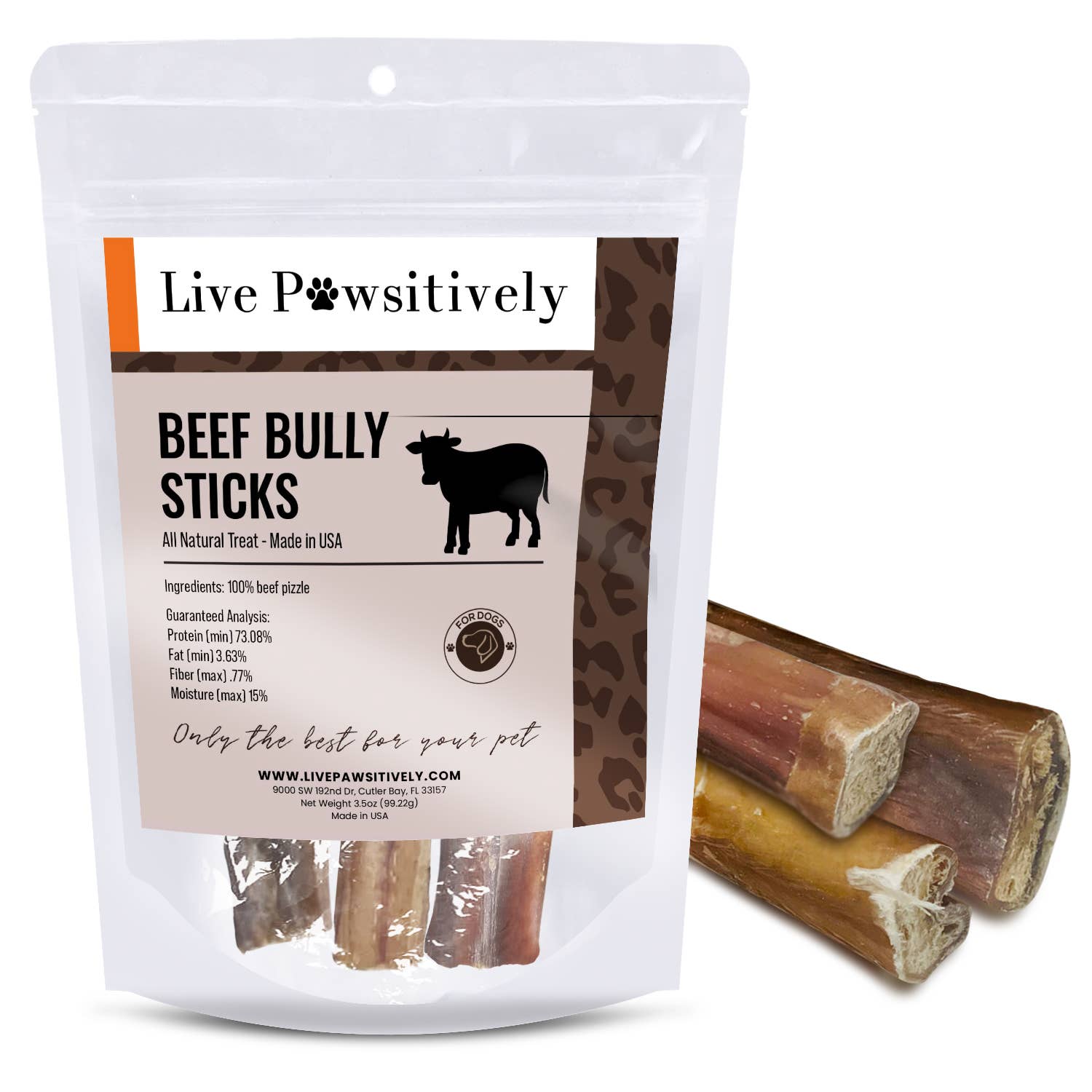 Live Pawsitive - 6 Inch Jumbo Bully Sticks 3 Pack – 4mydogs