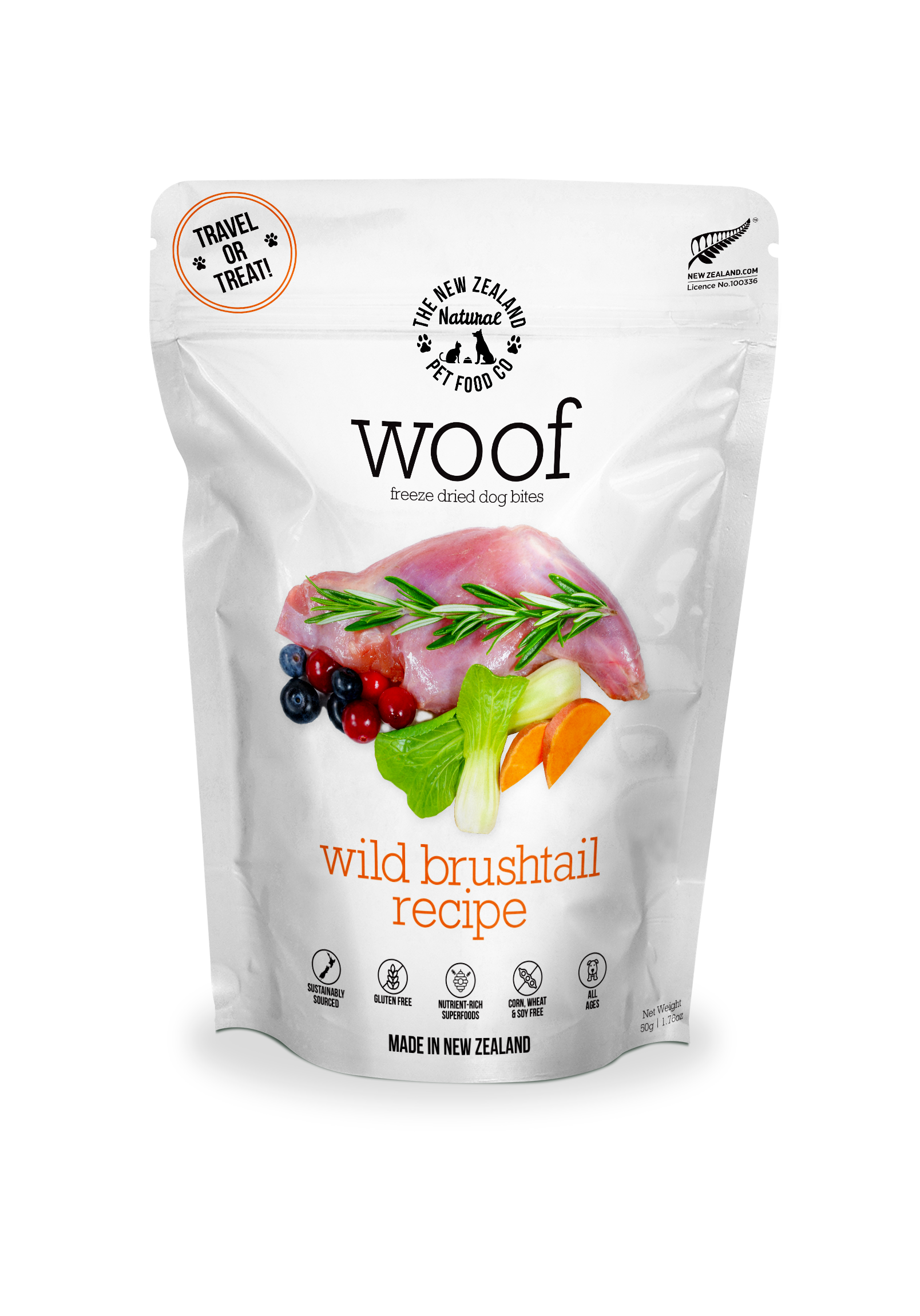 Woof Wild Brushtail Freeze Dried Dog Bites 1.76oz – 4mydogs